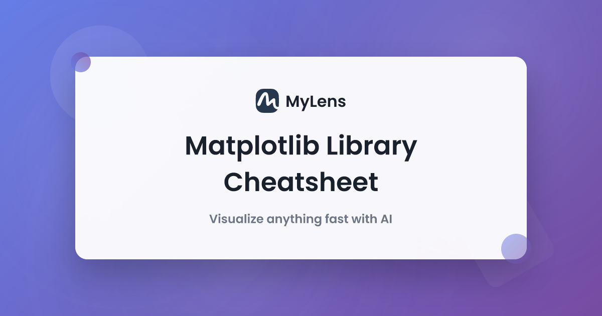 Matplotlib Cheatsheet: Python Plotting Guide | MyLens AI Matplotlib Cheatsheet: Python Plotting Guide | MyLens AI
